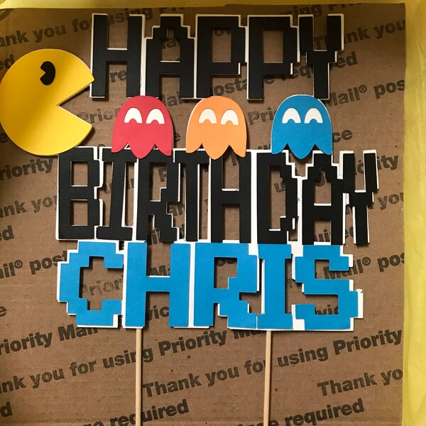 Birthday Cake Topper , Arcade Cake Toppers , Pac Birthday, 80’s ...