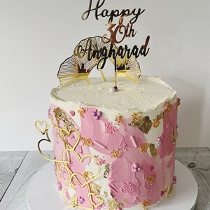 Acrylic Wedding Cake Charm, Personalised Cake Charm, Engagement Cake ...