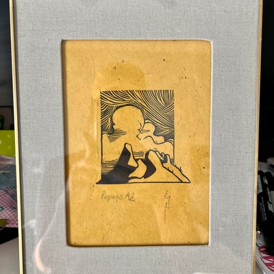 Cat on Stairs Linocut Print Modern Art Minimalist Modern - Etsy