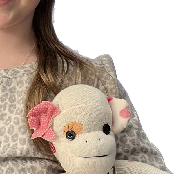 Monster Stuffed Animal in Light Blue and Beige, Cute Monster Stuffed ...
