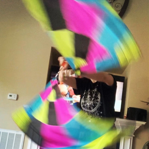 Silk Swing Flags Pair of Hand Painted Spin Flags. This Pattern Creates ...