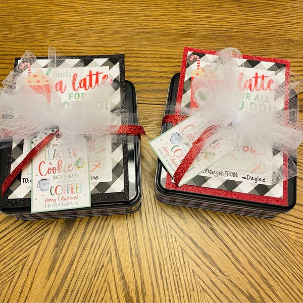 Christmas Coffee Printable Gift Card Holder, Thanks A Latte Teacher ...