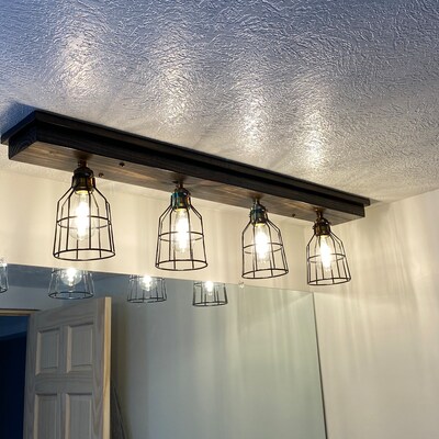 Rustic Farmhouse Pulley Lighting. Pendant Light Made With - Etsy