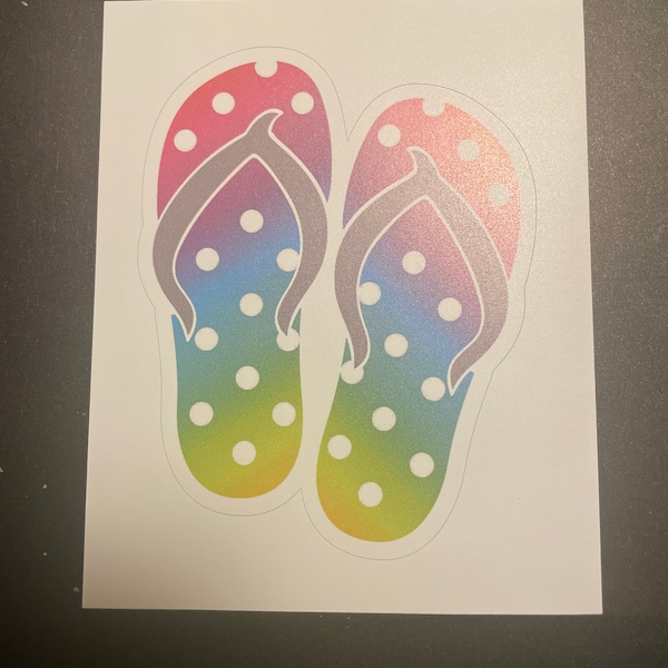 Flip Flop Sticker - Sandals Sticker - Water Bottle Sticker - Laptop ...