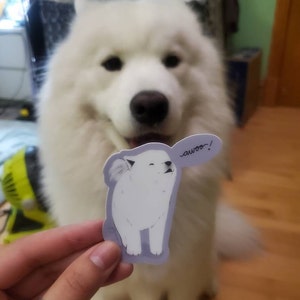 Smol Awoo Samoyed Waterproof Vinyl Sticker - Etsy