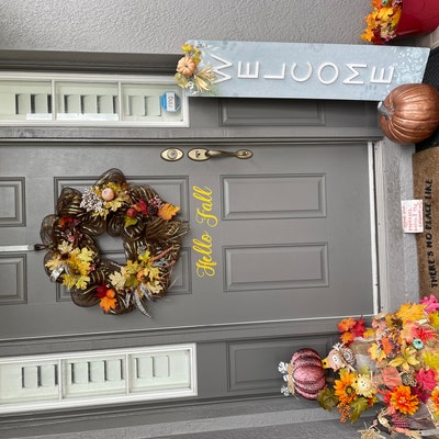 Front Door Decal Hello Fall Vinyl Sticker Decal for Fall Decoration ...