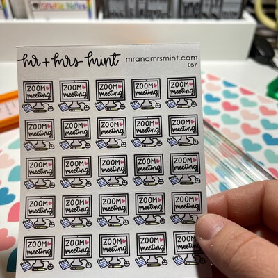 Zoom Meeting Printable Planner Stickers Hand Drawn Stickers, Planner ...