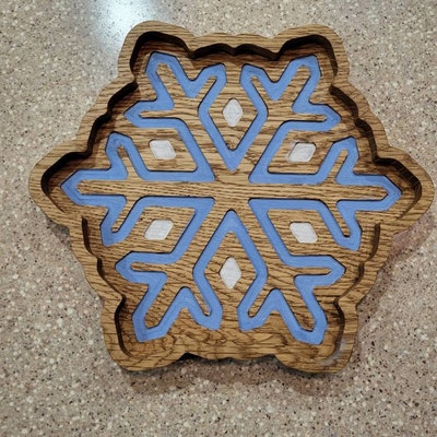 Snowflake Tray CNC Files for Wood svg, Dxf, Eps, Ai, Pdf, Stl - Etsy