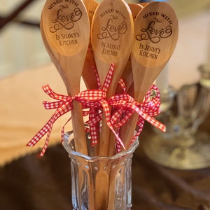 Personalized Spoon Wooden Kitchen Spoon Baking Gift Mixed With Love ...