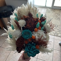 SPICED SEPTEMBER: Rustic Boho / Burnt Orange/ivory/ Wood Flowers ...