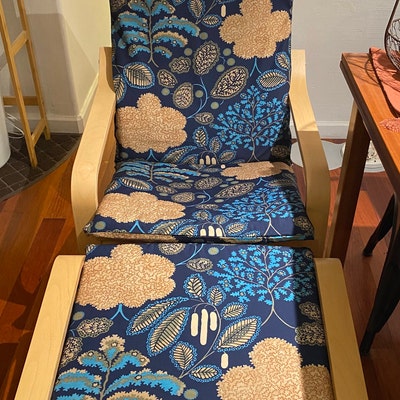 NEW IKEA Poang Chair Cushion Cover Tropical Forest Blue Print - Etsy