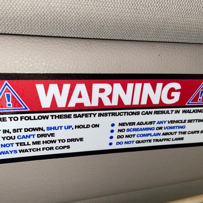 Visor Stickers Set Large Funny Safety Instructions for MINI Cooper Sun ...