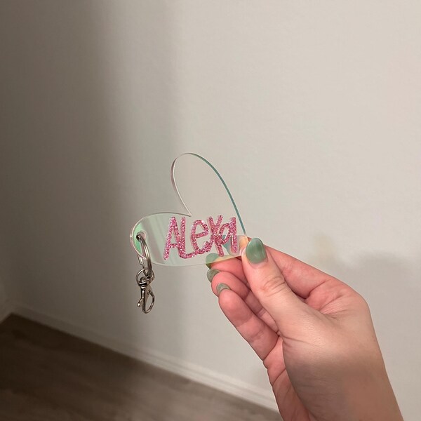 Backpack Name Tag Acrylic Keychain Personalized Acrylic Name Tag Diaper ...