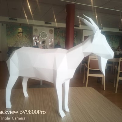 Papercraft Goat, 3d Template, DIY Lowpoly Paper Farm Pet - Etsy