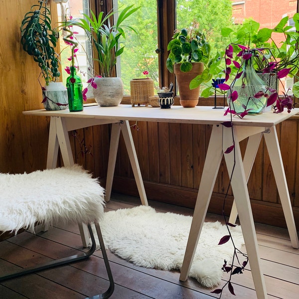 SAMM LW Trestle Table - Home Working Office Desk Workbench. Minimalist ...