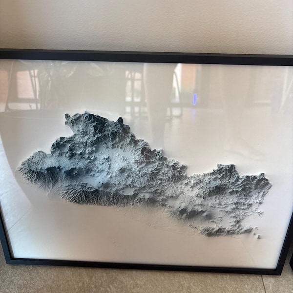 Korea Topographic Map Poster | Minimalist Original Design | Giclee Wall ...