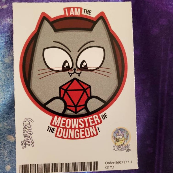 Meowster of the Dungeon Sticker | DM | Dungeons Dragons | Gifts for Dm ...