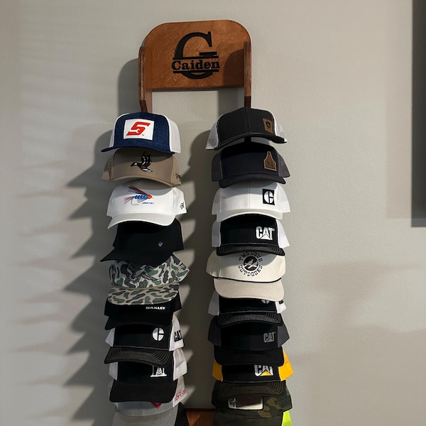 Custom Cap Rack for 20 Caps,hat Rack, Engraved 3D Cap Rack, Personalize ...