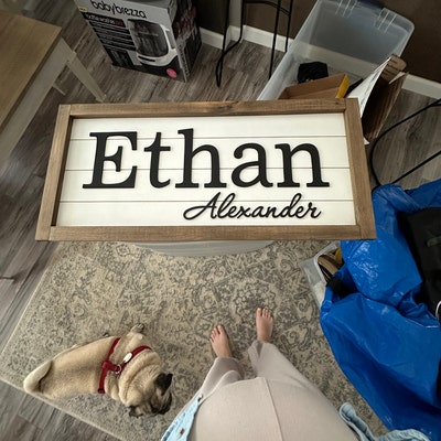 Wood Boy Crib Name Sign, Large Custom Baby Name Sign, Nursery Art Wall ...