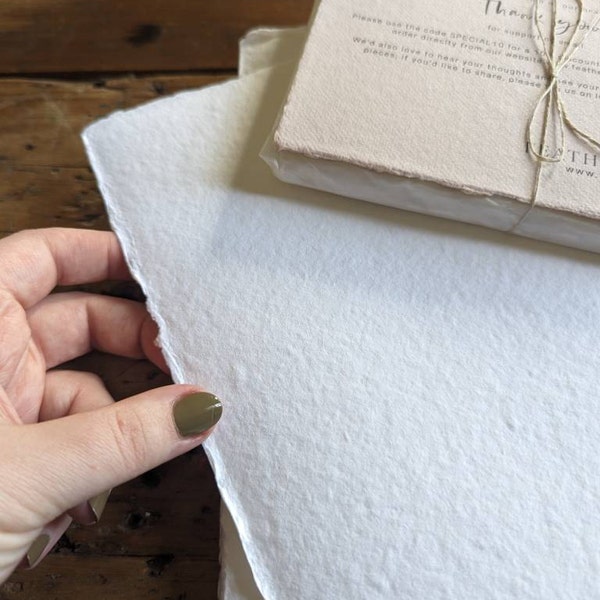 White Deckle-edge Cotton Rag Paper, Sizes Available: 4 Bar, 5x7", 4x6 ...