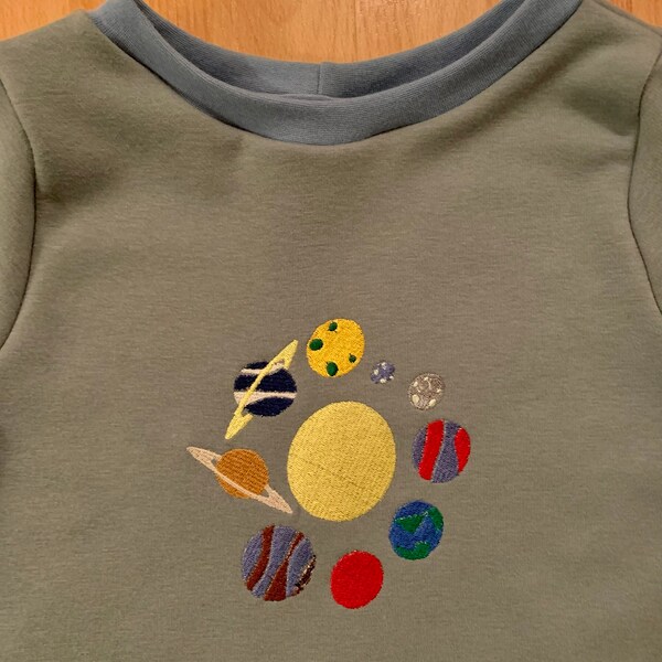 Solar System Embroidery Design, Planets Embroidery, Cosmos Embroidery ...