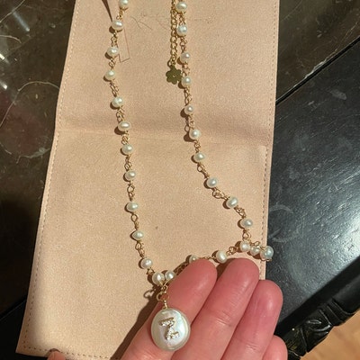 Mother of Pearl Hand Knotted Necklace, Rondelle Beads Necklace ,pearl ...