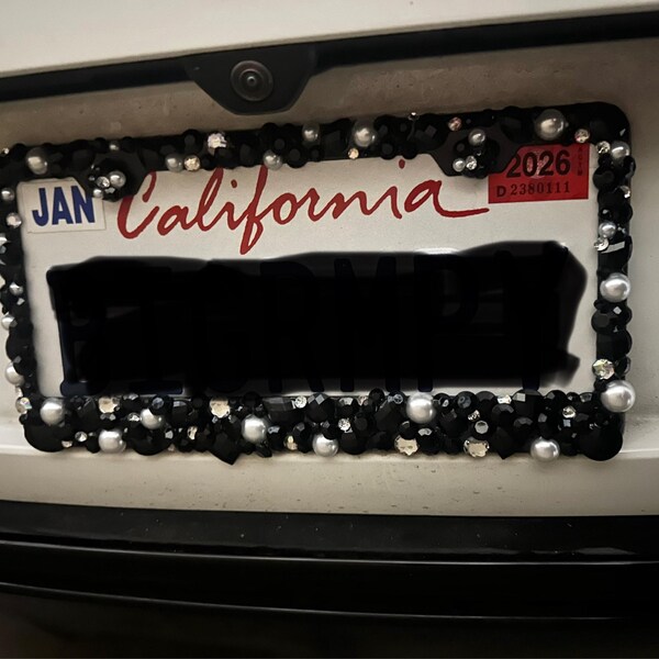 3D Pearl License Plate Frame Hand Made in America Holder Anti Theft ...