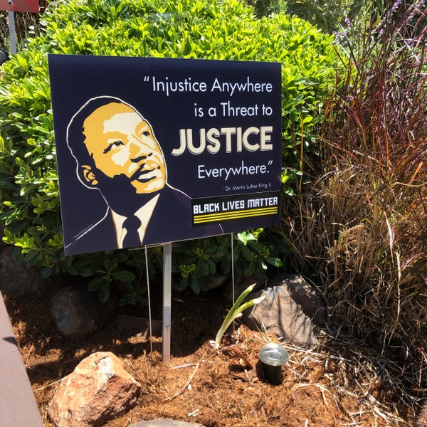 Martin Luther King Justice Yard Sign // 2-sided // Protest Sign ...