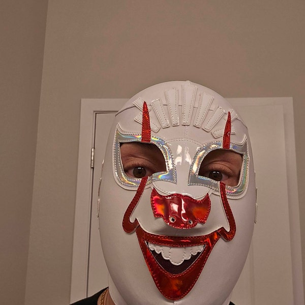 Hand Made DEVIL MASK Wrestling Mask Luchador Costume Wrestler Lucha ...