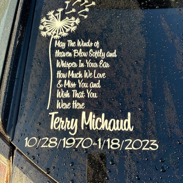 In Memory Car Decal, Memorial Car Decal, in Loving Memory Car Decal ...