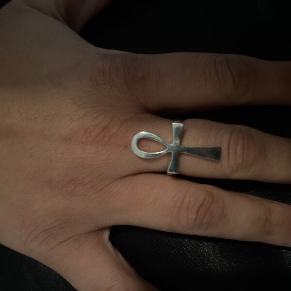 Huge Sterling Silver Ankh Cross Ring. Handmade to Your Size Ancient ...