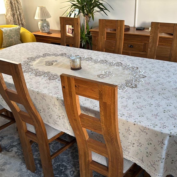 Cotton Tablecloth,embroidered Tablecloth,custom Tablecloth,rectangle ...