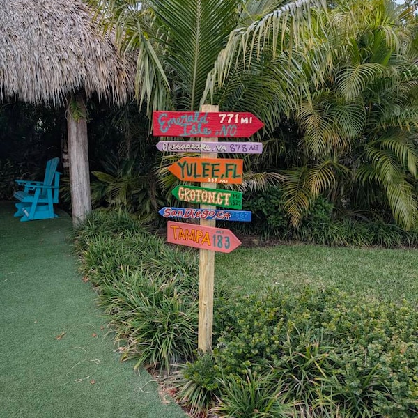 Directional Signs | Tiki Decor | Tropical Home Decor | Yard Destination ...