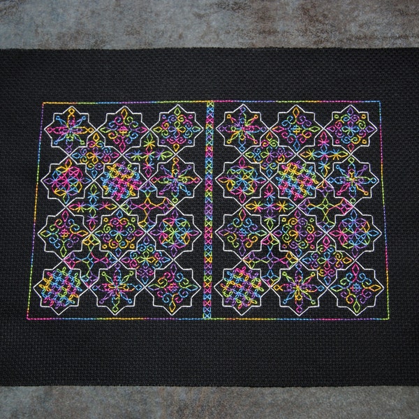 Blackwork Mosaic Needle Book & Scissor Fob. PDF Pattern - Download ...