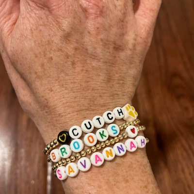 Teach Disc Bracelet Pencil Heishi Disc Beads Beaded Bracelets Beads Teacher Gift Teacher Back to ...