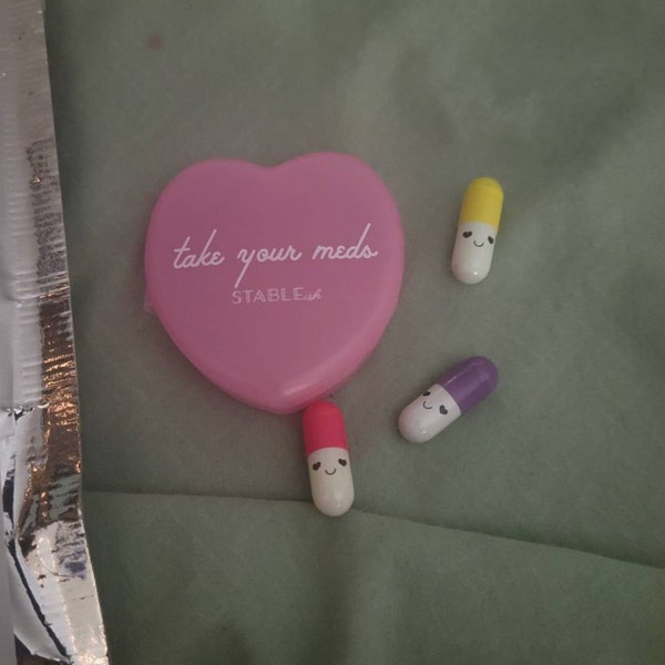 Self Care Cute Pink Heart Pill Box Mental Health Depression Anxiety - Etsy