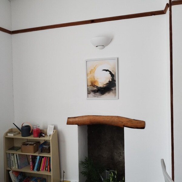 Zen Circle, Enso Circle, Enso Wave, Zen Wall Art, Neutral Abstract Art ...