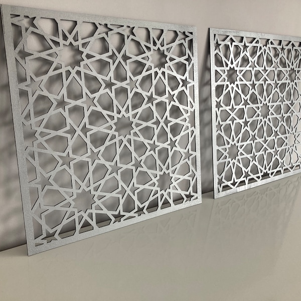 Moroccan Lattice Work, Arabesque Wood Wall Art, Islamic Decor, Living ...