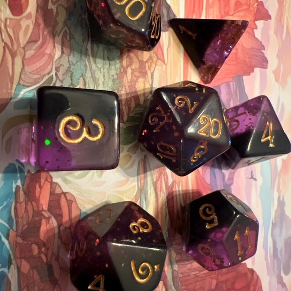Shadowy Forest Dnd Dice Set, Polyhedral Dice, D&D Dice, Dungeons and ...