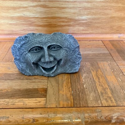 Rock Face, Happy Garden Face, Forest Spirit, Concrete Garden Statue ...