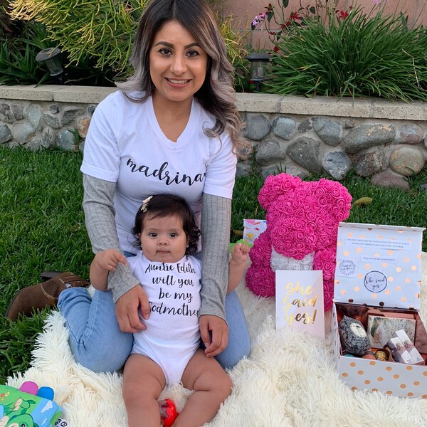 Will You Be My Godmother Bodysuit, Custom Name Godparent Proposal Shirt - Etsy