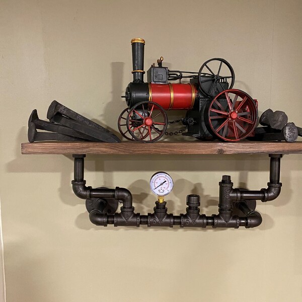 Industrial Pipe Shelf | Steampunk Shelf | Plumbing Shelf | NO WOOD ...