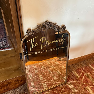 Wedding Bar Sign Customizable Name Mirror, Acrylic Drink Signage ...