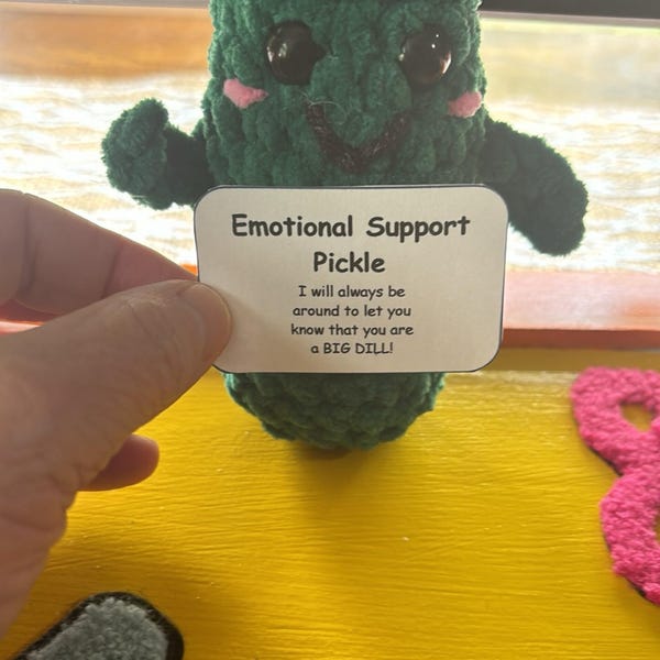 Crochet PATTERN - No-sew Emotional Support Pickle - Etsy