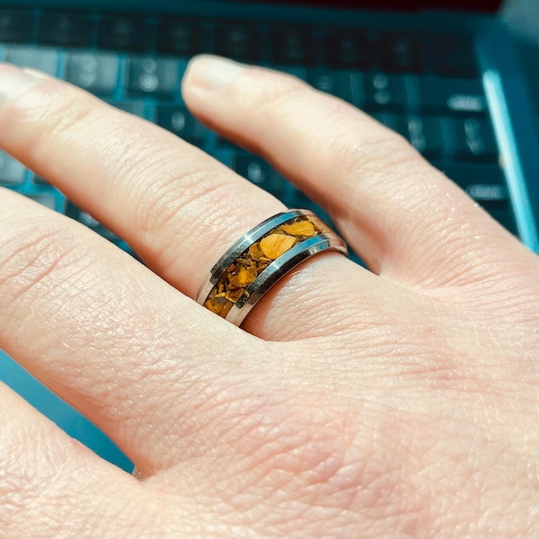 Real Tigers Eye Band, Tiger's Eye Band, Tigers Eye Ring, Push Gift ...