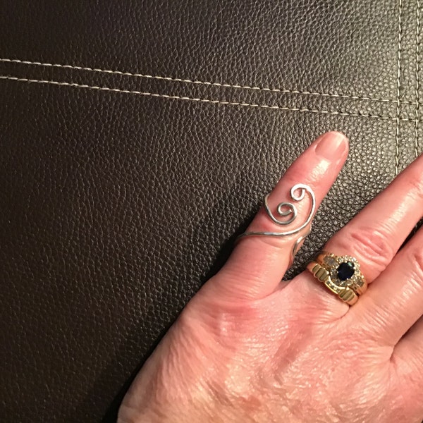 Arthritis Finger Splint Sterling Silver 925 or Brass Handmade Hammered ...