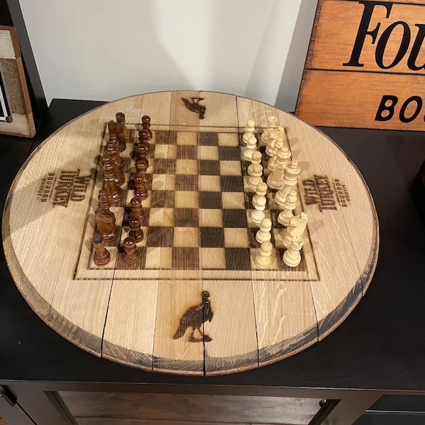 Bourbon Barrel Head Chess Set Made From All Real Wood - Etsy