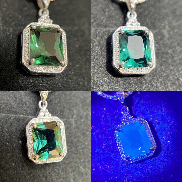 Alexandrite Color-change Rectangle Pendant,see Video! 8x10mm 3.9 Ct ...