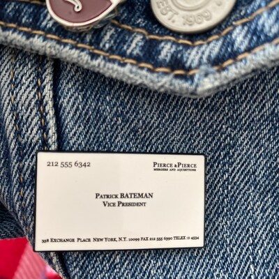 American Psycho Pin American Psycho Patrick Bateman Business Card Pin ...