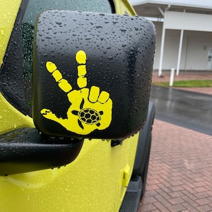 Set of 2 Sea Turtle Hand Wave Decals for Jeep Side Mirrors Hand Wave ...